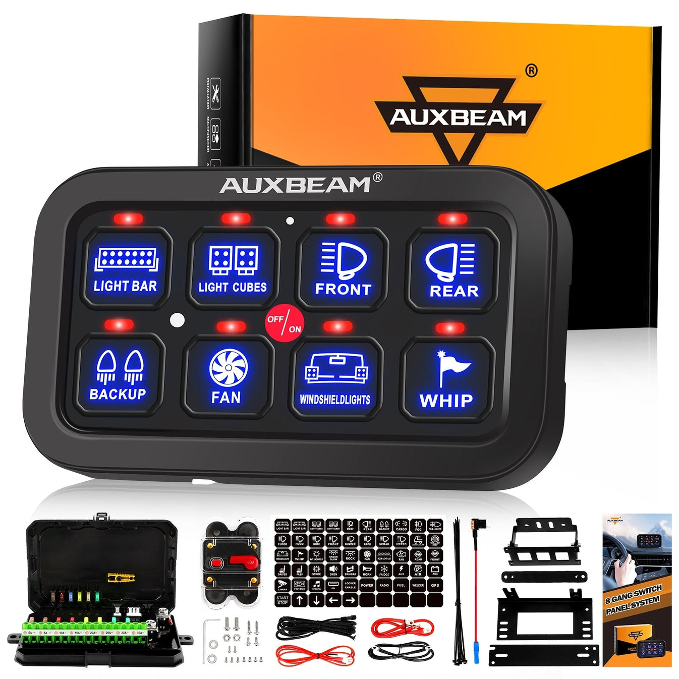 AUXBeam LED Switch Panel – 6/8 Gang Off-Road Light Control – JC Customs