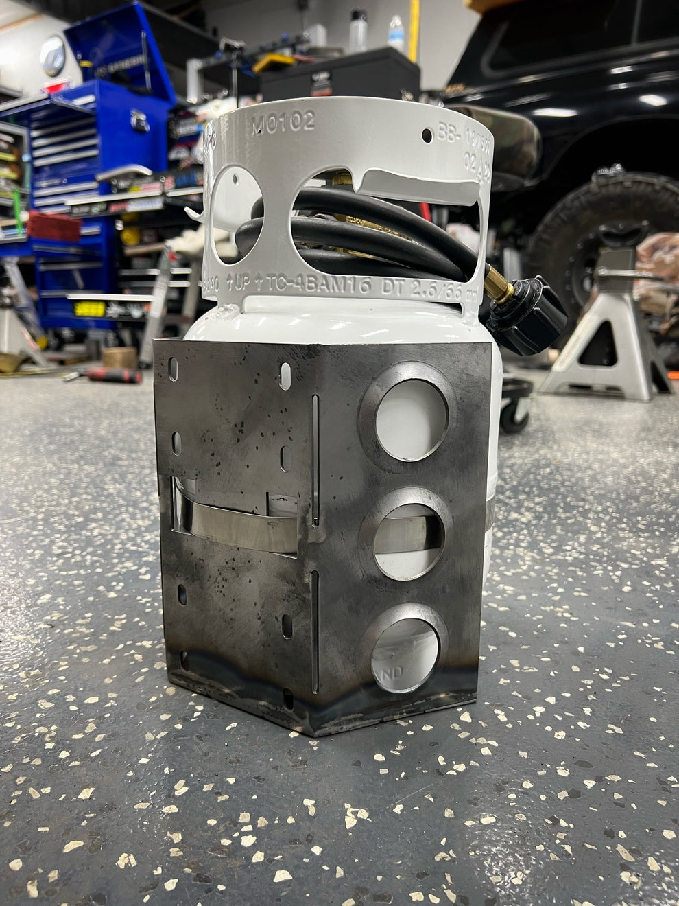 5lb Propane Tank Mount | JC Customs Metal Fab